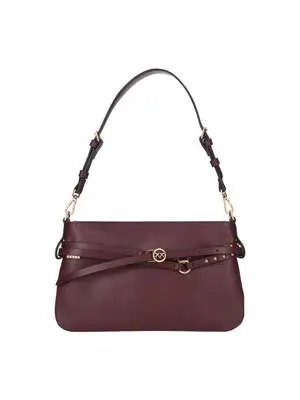 Pinko Pink Mini Leather Shoulder Bag - Red