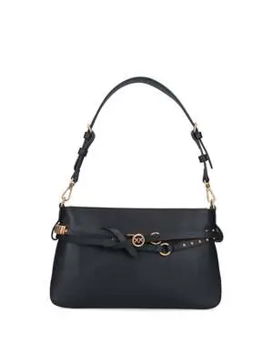 Pinko Leather Crossbody Bag - Black