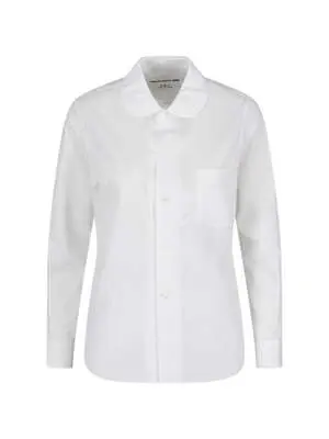 Comme Des Garçons Rounded Collar Button-up Shirt - White