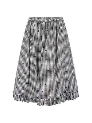 Comme Des Garçons Gingham Print Midi Skirt