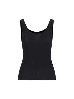 6397 Modal Blend Stretch Ribbed Tank - Black