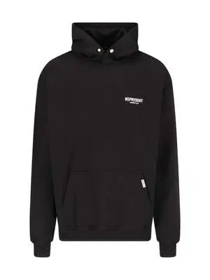 REPRESENT Comfortable Cotton Hoodie For - Black