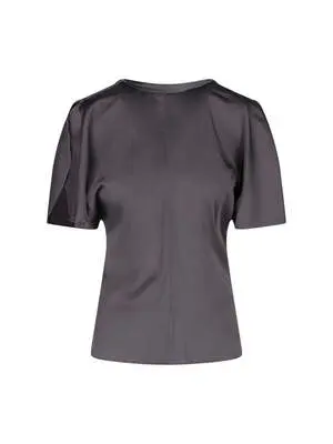 Victoria Beckham Satin Short-sleeve Top