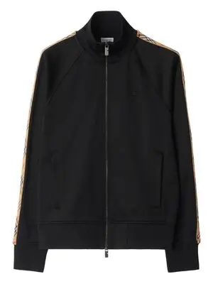 Burberry Front Two-way Zip Fastening Sweater With Signature Motif