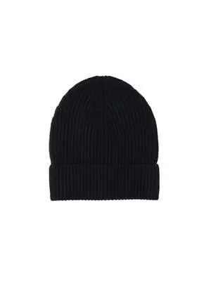 Dolce & Gabbana Wool-cashmere Ribbed Beanie - Black