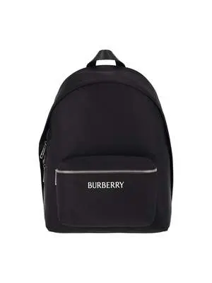 Burberry Polyamide Backpack With Logo - Black