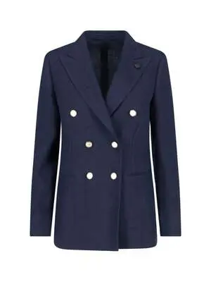 LARDINI 100% Linen Jacket - Blue