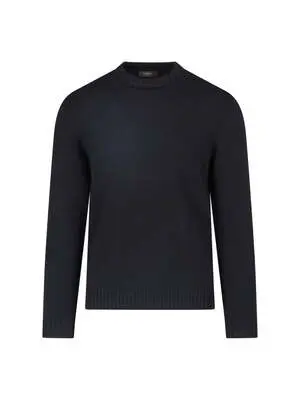ZANONE 100% Virgin Wool Long-sleeve Polo - Black