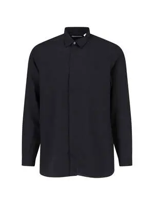 LARDINI Tencel & Linen Shirt - Black