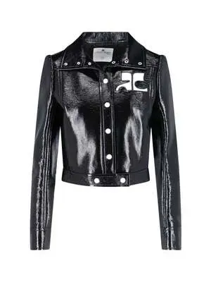 COURREGES Faux Leather Jacket For Fall/winter 2025 - Black