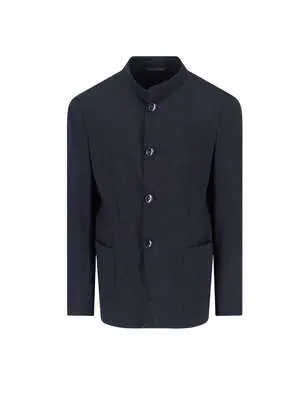 Giorgio Armani S 100% Virgin Wool Jacket - Blue