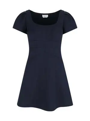Alexander McQueen 100% Wool Dress With Puff Sleeves