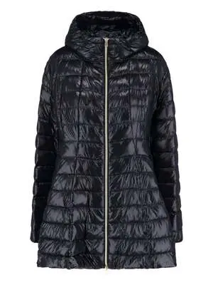 Herno Quilted Hooded Puffer Coat With Glossy Finish