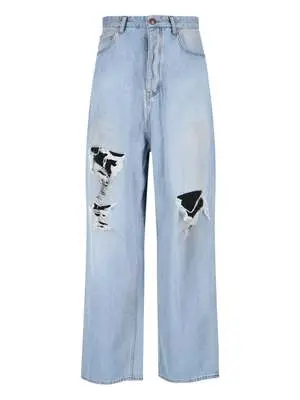 Balenciaga 100% Cotton Denim Jeans - Blue