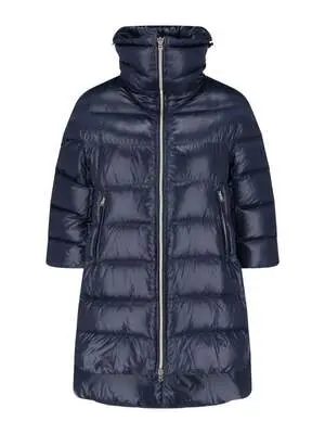 Herno Quilted Zip-up Down Jacket With Stand Collar - Blue