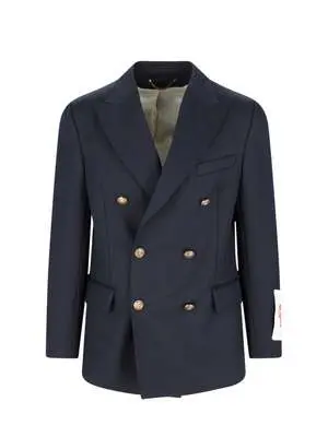 GOLDEN GOOSE Double-breasted Tailored Blazer With Peak Lapels