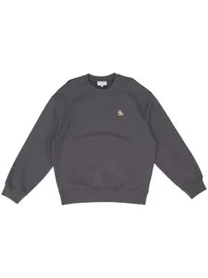 Maison Kitsuné 100% Wool Cardigan With Fox Applique - Grey