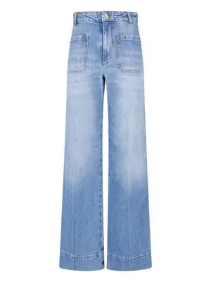 Victoria Beckham Washed Denim Jeans - Light Blue