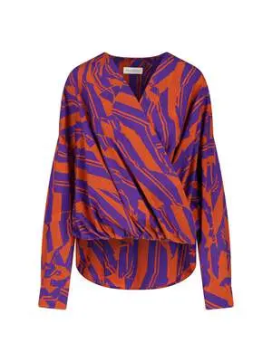 Dries Van Noten Printed Cotton Shirt - Orange