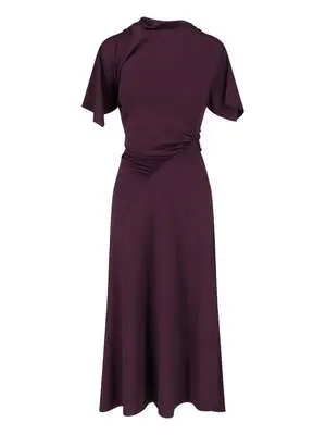 Victoria Beckham Sculpted Stretch Knit Midi Dress - Violet