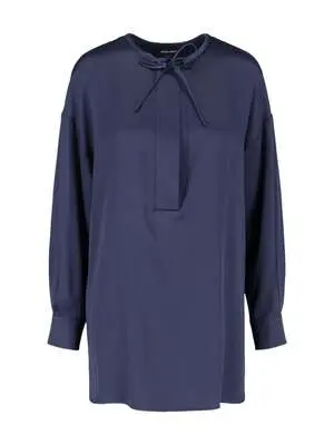 Giorgio Armani 100% Silk Button-front Shirt - Blue