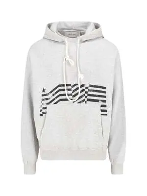 GOLDEN GOOSE Graphic Print Pullover Hoodie - Grey