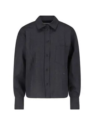 Victoria Beckham Victoria Beckham Relaxed Button-Front Shirt Jacket Grey