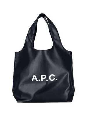 A.p.c. Structured Polyurethane Shoulder Bag - Black