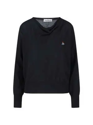 VIVIENNE WESTWOOD Logo Crewneck Sweater - Black