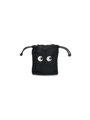 ANYA HINDMARCH Mini Drawstring Pouch Bag With Eye Appliqu