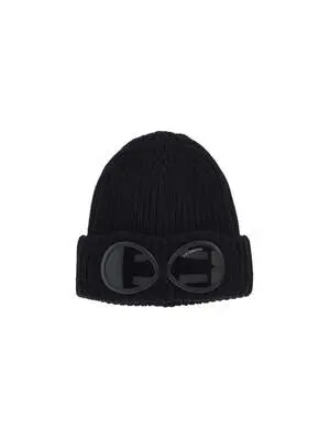 C.P. COMPANY 100% Wool Beanie - Black