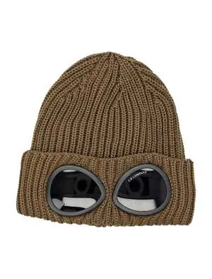 C.P. COMPANY Goggle Detail Knit Beanie - Verde