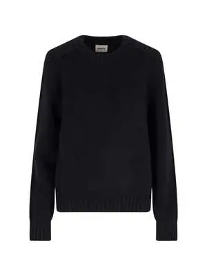 Khaite 100% Cashmere Crewneck Sweater - Black