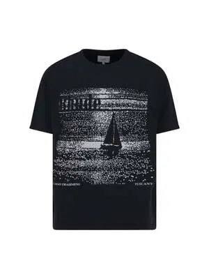 Rhude Premium 100% Cotton Graphic T-shirt For - Black