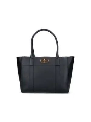 Mulberry Bovine Leather Tote Bag With Gold Tone Hardware - Black