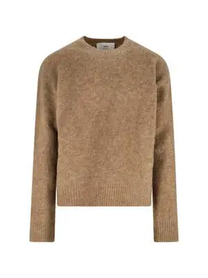 AMI Paris Crewneck Sweater - Brown
