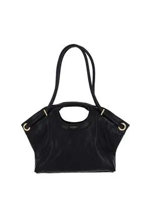 Balmain Quilted Lamb Leather Handbag - Black