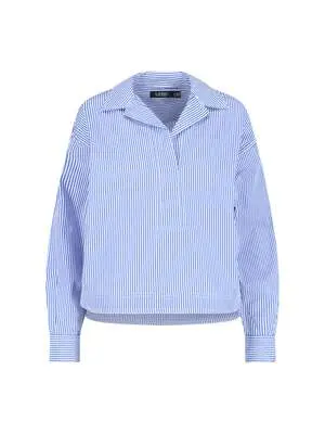 Ralph Lauren Striped Cotton Button-front Shirt - Blue