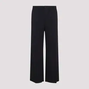 Celine Elastic Waist Straight-leg Trousers - Black