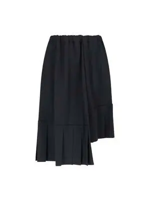 CDGCDG Asymmetrical Pleated Midi Skirt