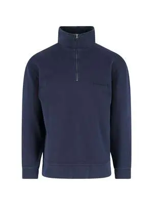 C.P. COMPANY Half-zip Mock Neck Sweatshirt - Blue