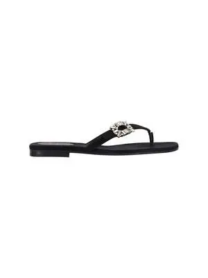 ROGER VIVIER Embellished Silk-accent Leather Sandals