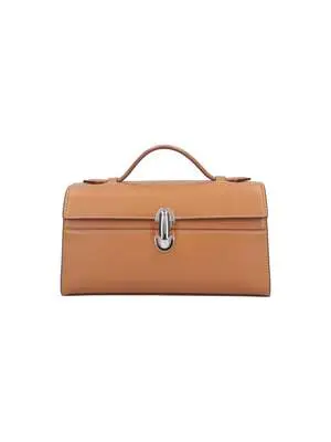 Savette Top Handle Satchel Bag - Brown
