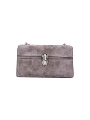 Savette Suede Calfskin Shoulder Bag - Grey