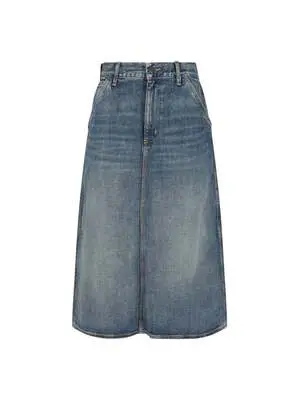 Carhartt Work In Progress 100% Cotton Denim Skirt - Blue