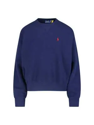 Polo Ralph Lauren Embroidered Logo Crewneck Sweatshirt - Blue
