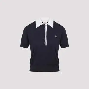 Celine Cashmere Silk Polo Sweater - Blue
