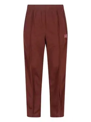Needles Polyester Trousers With Embroidered Logo - Brown