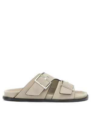 ALOHAS Suede Leather Mini Sandals - Beige