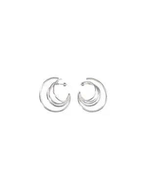 PANCONESI Brass Sculptural Hoop Earrings - Silver